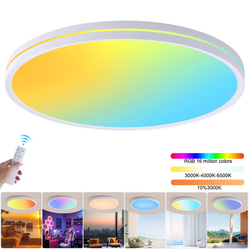 Plafonnier LED à intensité variable avec télécommande, puits de lumière ...