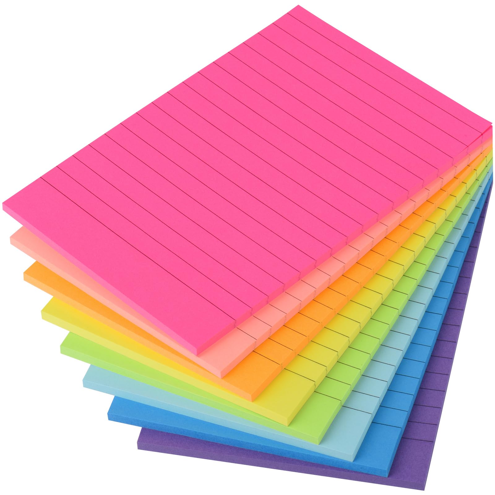 Note Adhésive Lignée de 8 Couleurs, 100 x 150 mm, Feuillets ...