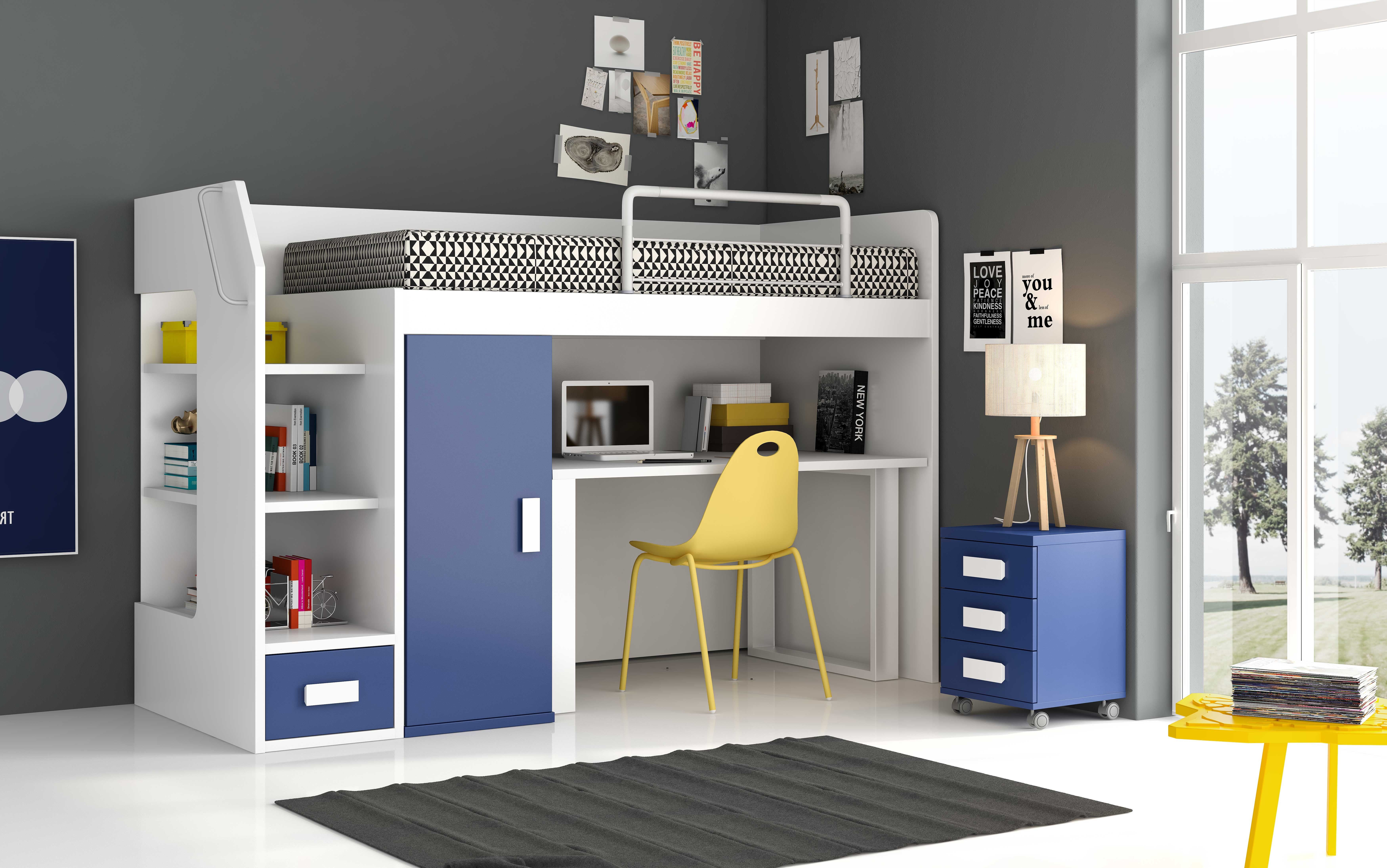 Cama combinada infantil Versaci de alta gama 90x190 cm-Frente Haya ...