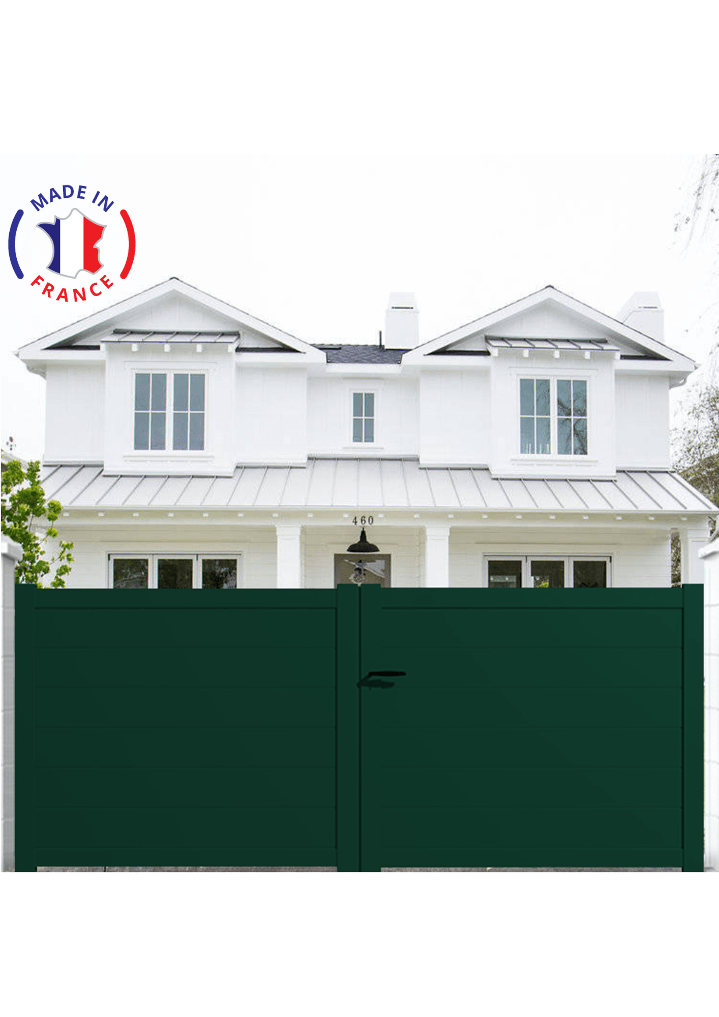 Portail aluminium battant plein en kit dimensions L.3500 (entre piliers) X H.1700 mm Couleurs ...