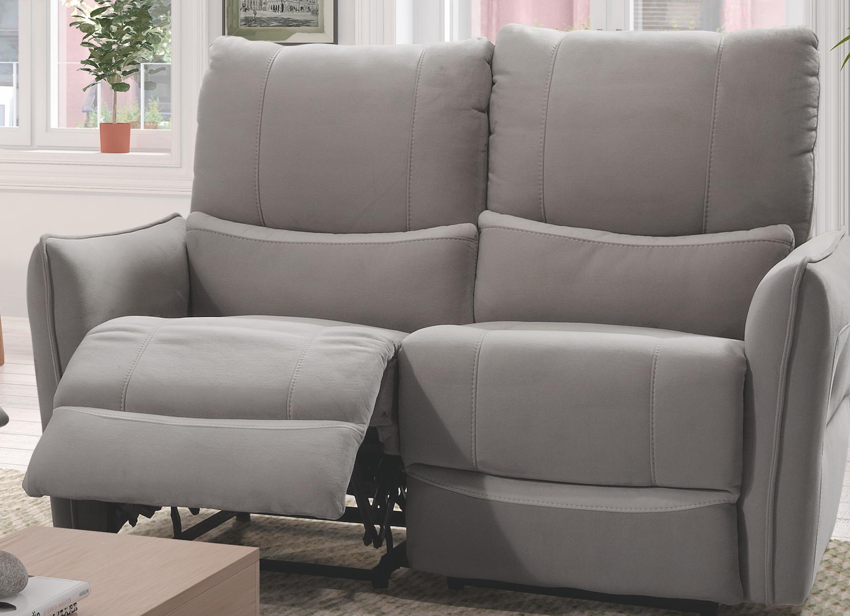 Canapé de relaxation 2 places Electrique Microfibre Gris clair Barca ...