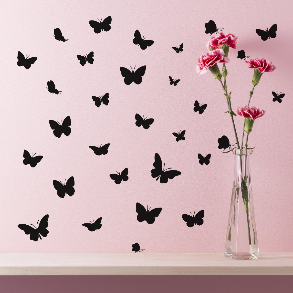 Sticker Mural - Kit 30 Papillons - Noir - 317x445 cm | Leroy Merlin