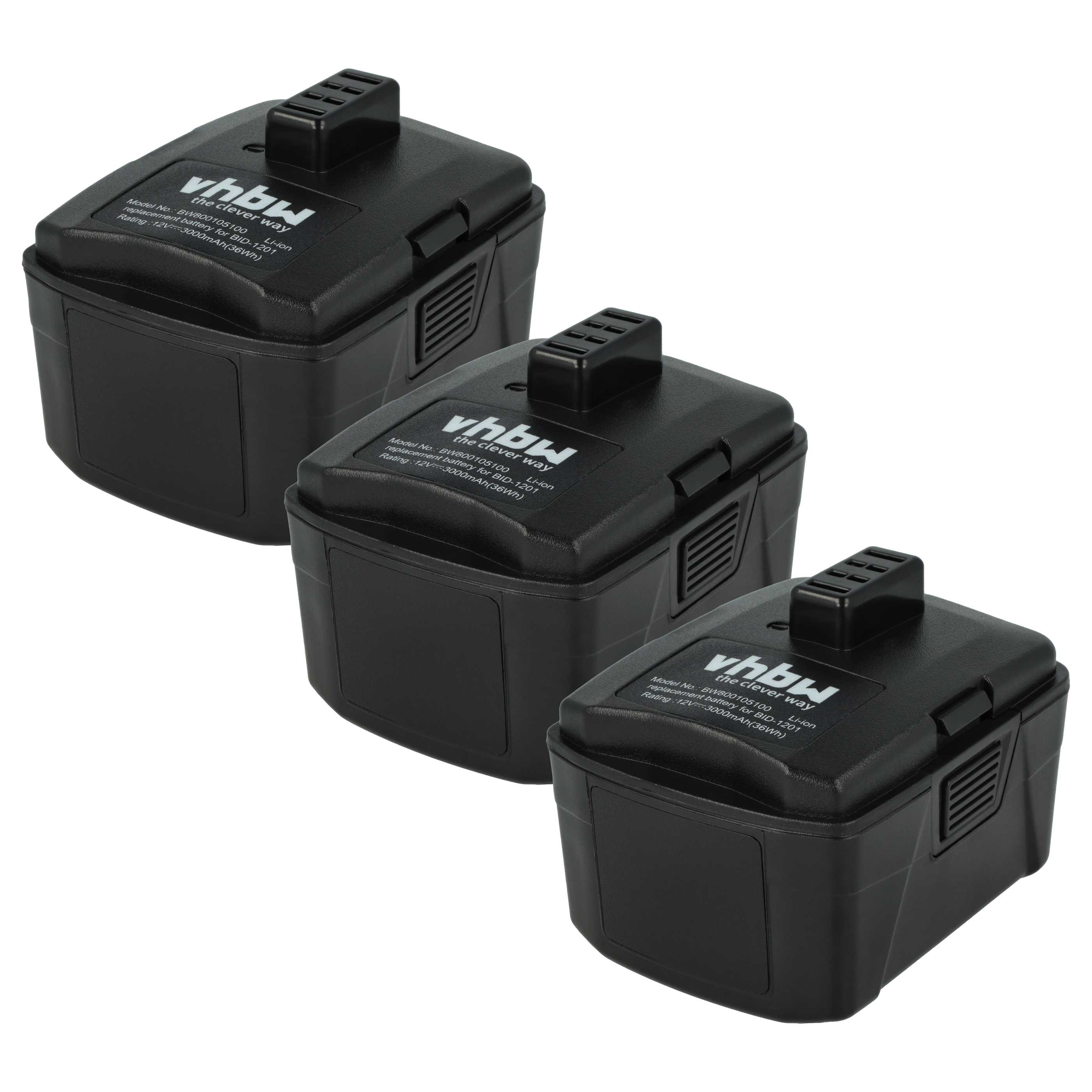 Vhbw 3x Batterie remplacement pour Ryobi BPL-1220, 130503001, CB120L ...