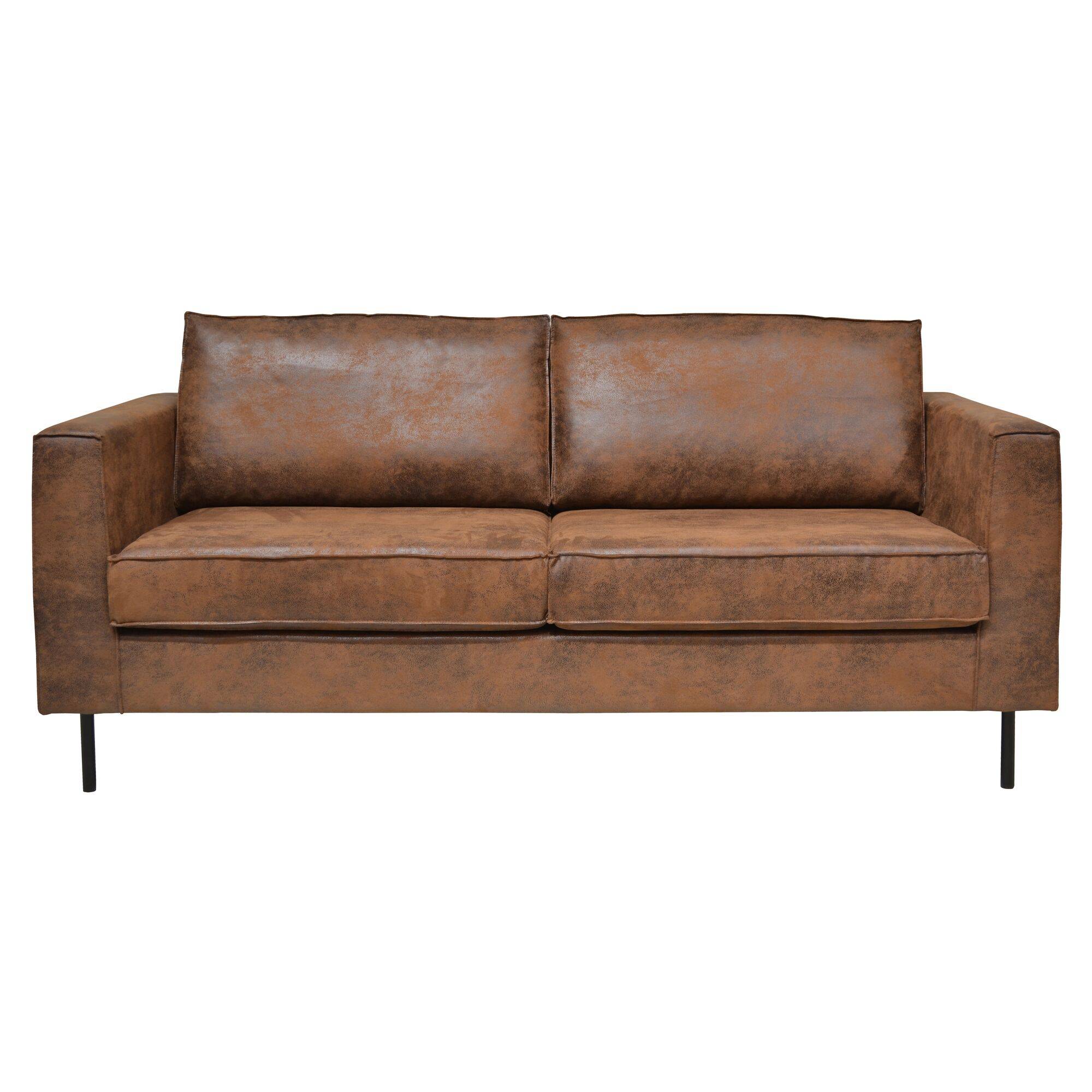 Canapé microfibre aspect cuir vieilli Pittsburgh CAMIF - - | Leroy Merlin