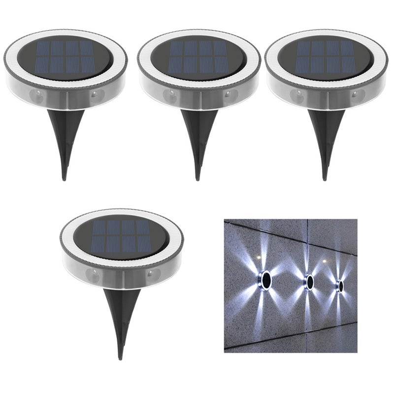 Luces solares de exterior, pack de 4 luces solares de jardín con 6 LEDs ...