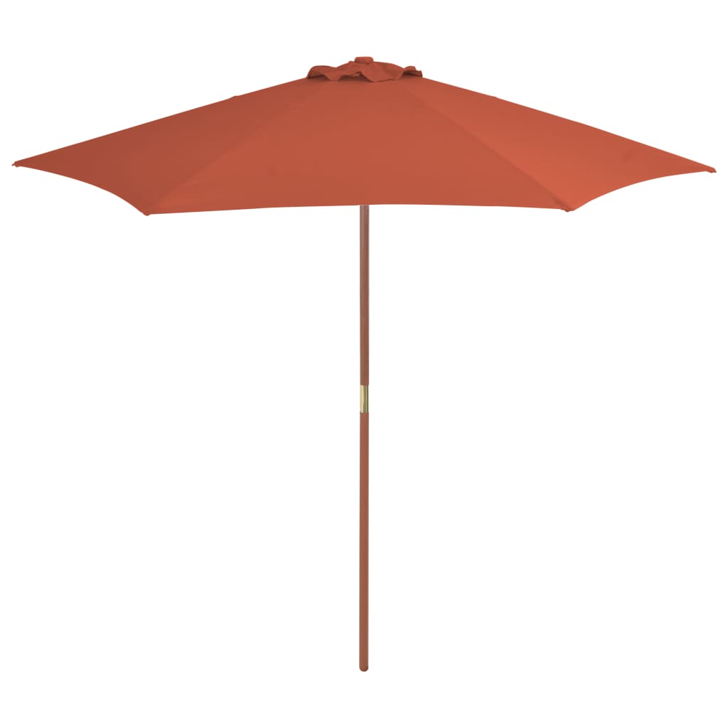 VidaXL Sombrilla de jardín con palo de madera 270 cm terracota | Leroy ...