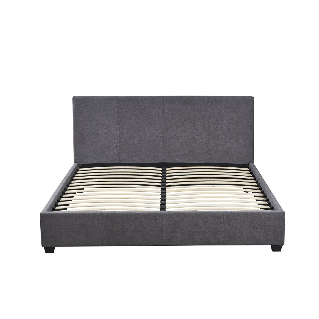 Cama doble ROMA – 140x200 cm – PU gris – Somier incluido – Diseño ...