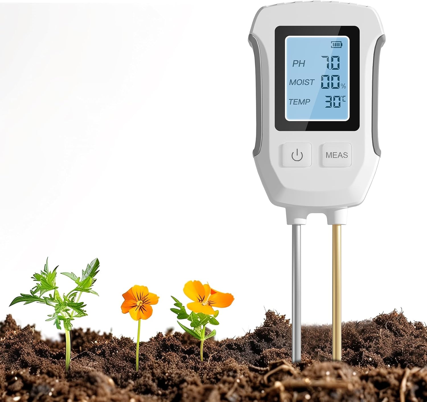 Testeur de pH du sol 3 en 1, test de sol acide-base, mesure de la ...