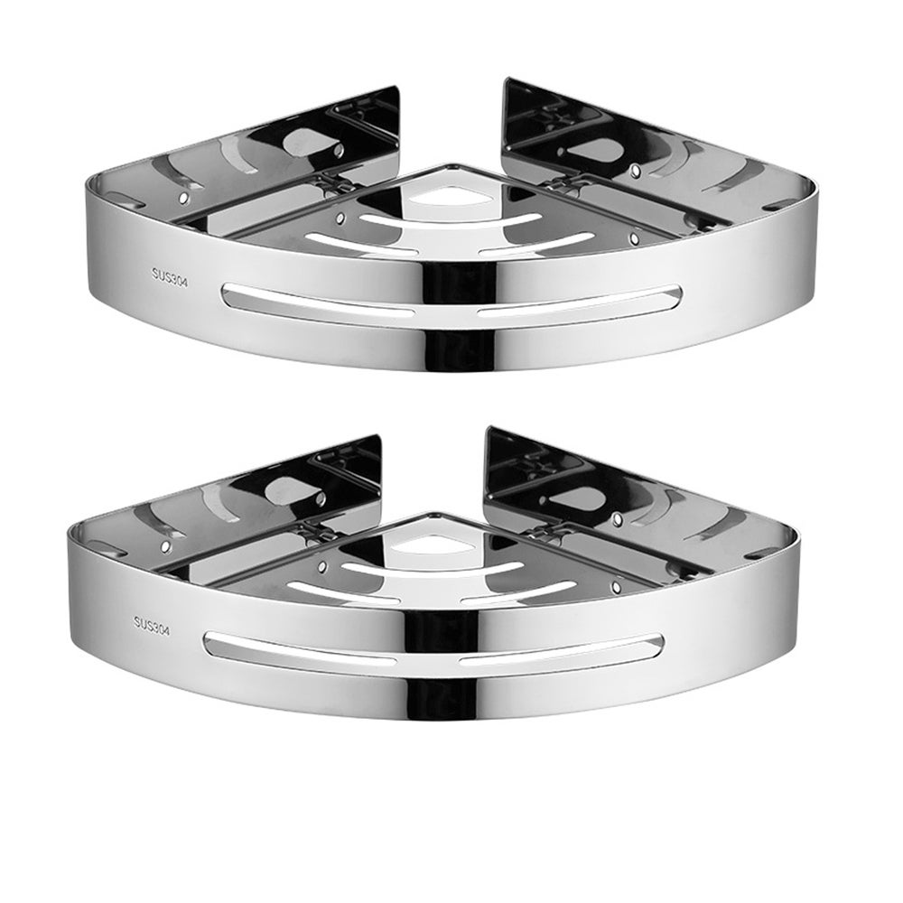 Lot de 2, argent, étagère de salle de bain en acier inoxydable sans ...