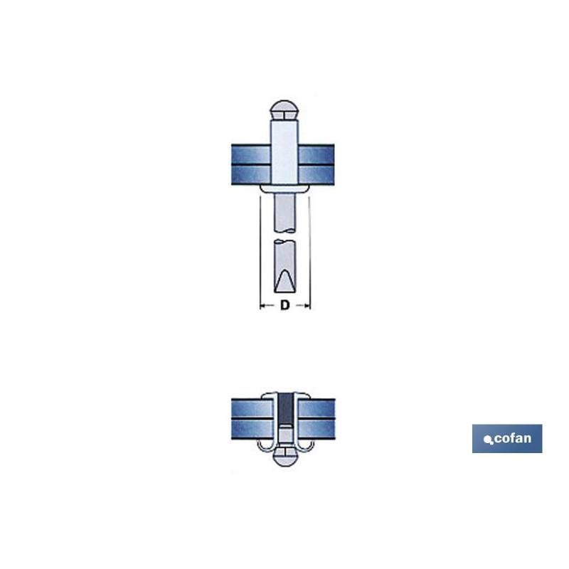 Remache de flor 4 x 26 mm caja 500 unid. | Leroy Merlin