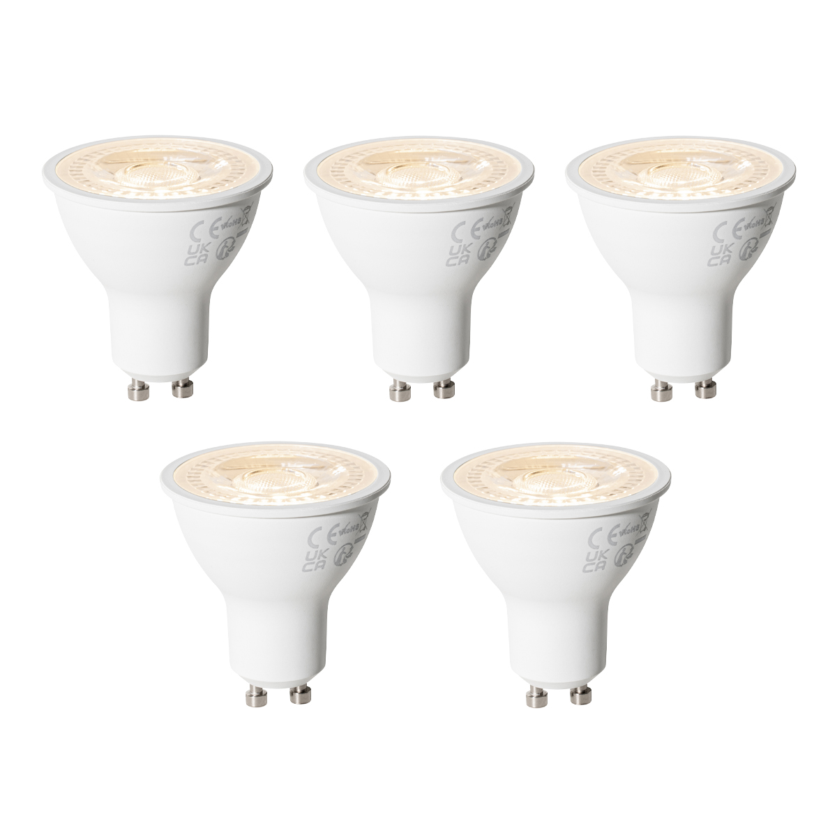 Juego de 5 bombillas LED GU10 regulables 7W 430 lm 2700K | Leroy Merlin