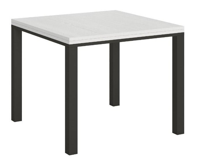 Petite table carrée pliante 90x90-180 Dova-Couleur Blanc | Leroy Merlin
