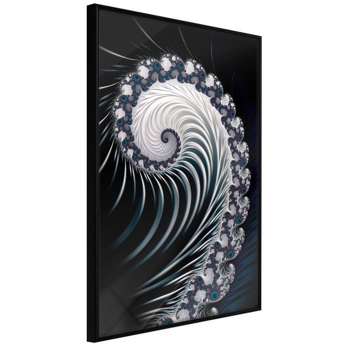 Affiche Murale Encadrée "Fractal Spiral Negative" 40 x 60 cm Noir ...