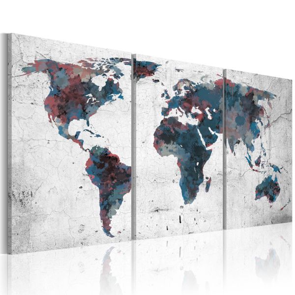 Tableau Cartes du monde La randonnée des continents 60x30 cm | Leroy Merlin
