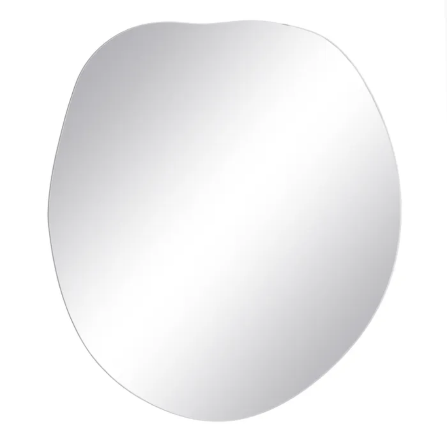 Miroir mural forme libre verre 60 cm fixation invisible design CINEA ...