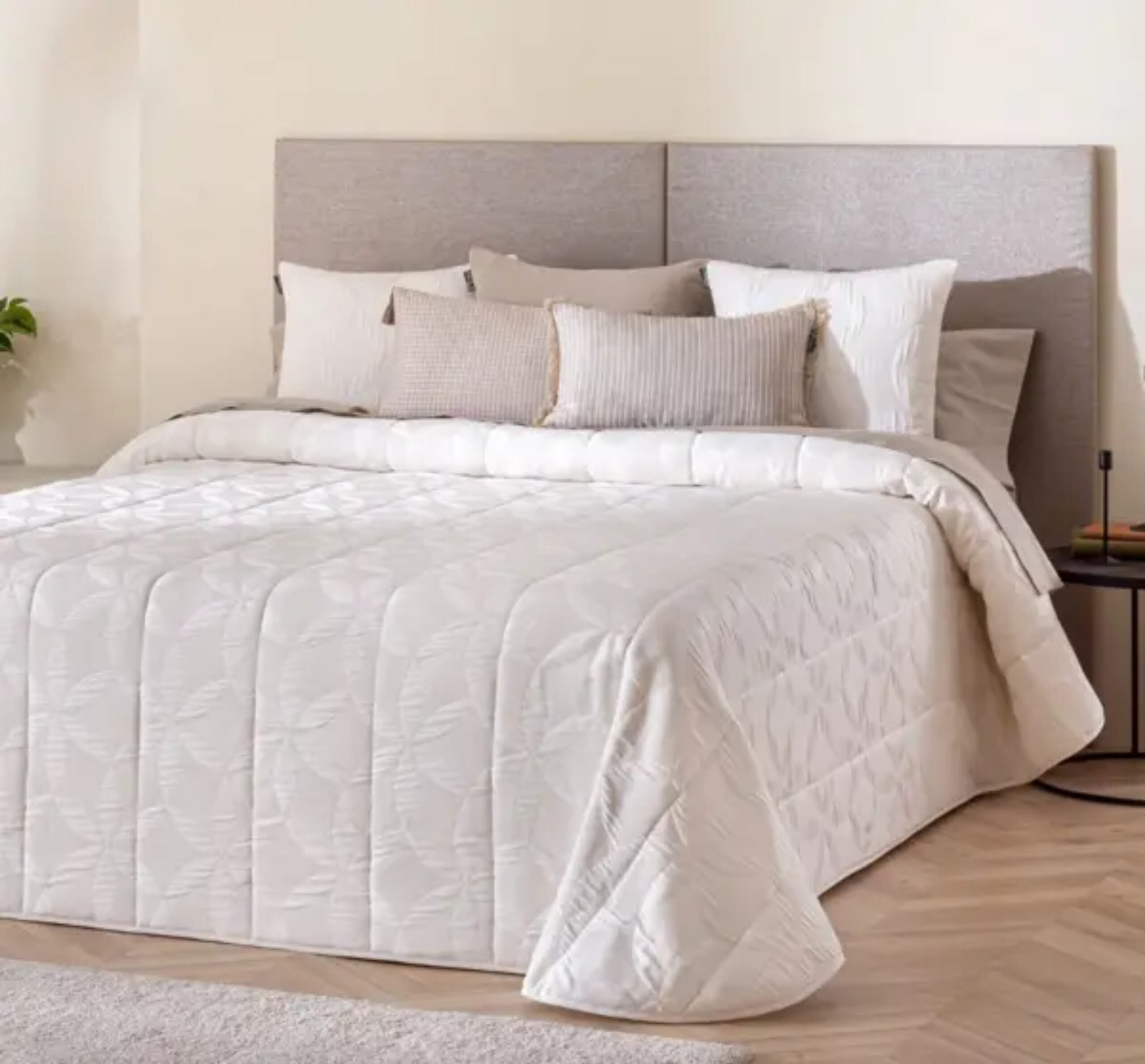 Colcha Bouti Tejido Jacquard Deva Blanco Relleno 100 gr para Cama de ...