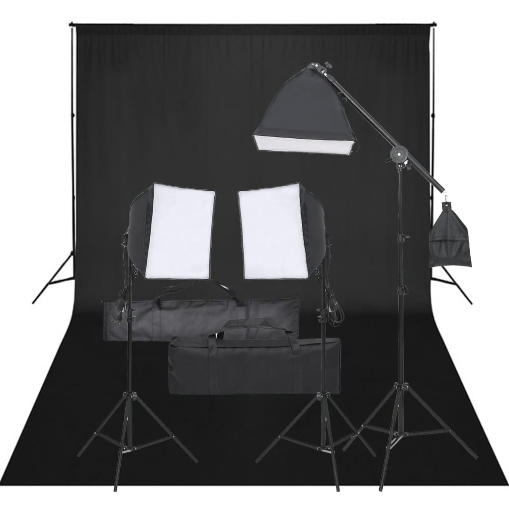 VidaXL Kit de estudio fotográfico con set de luces y fondo | Leroy Merlin