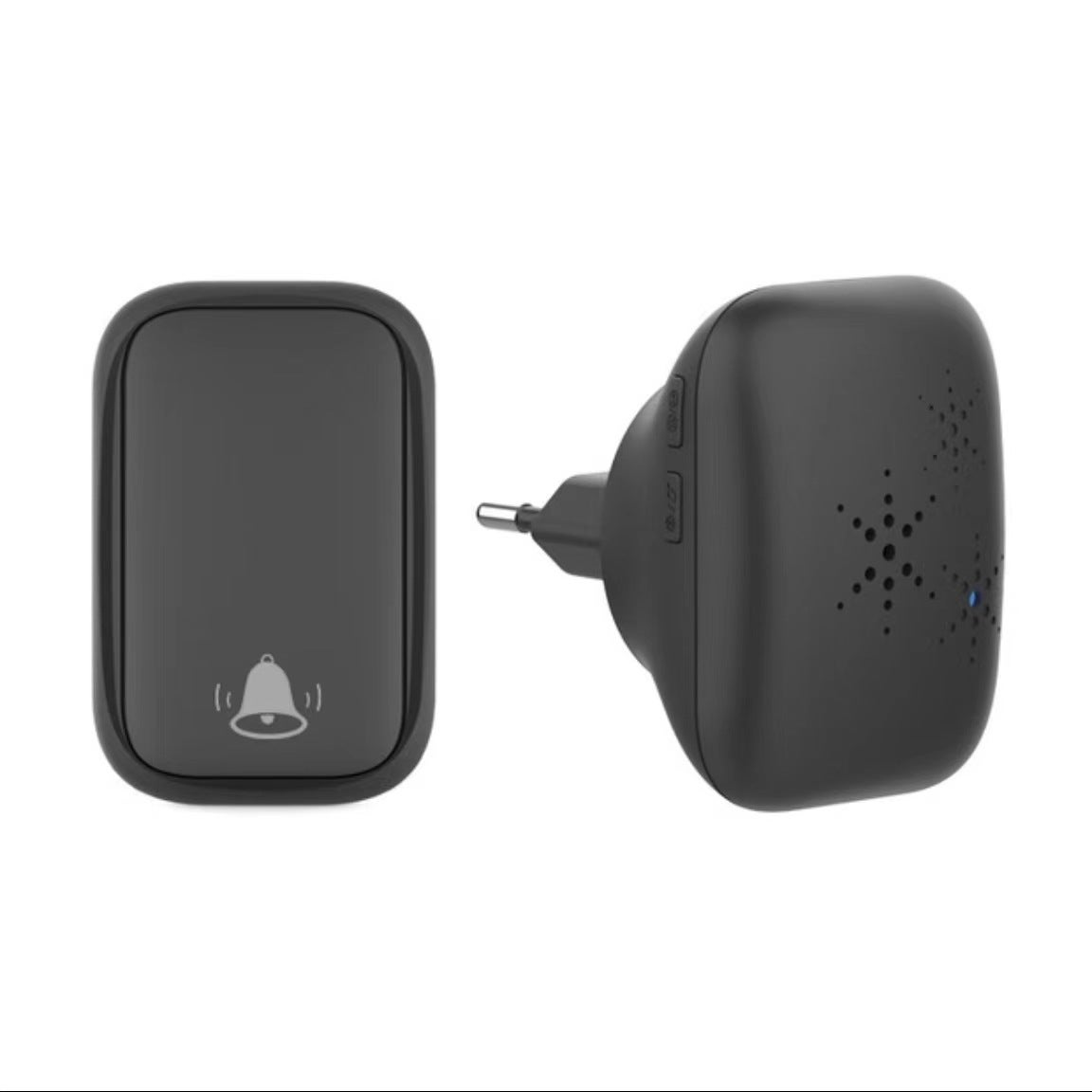 Sonnette sans fil noire, sonnette auto-alimentée, aucune pile requise ...