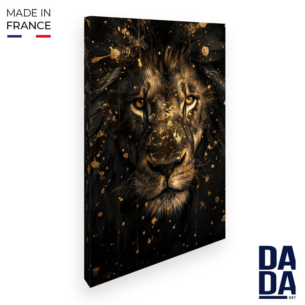 Toile murale Lion majestueux doré / 100x140cm / Fabriqué en France ...