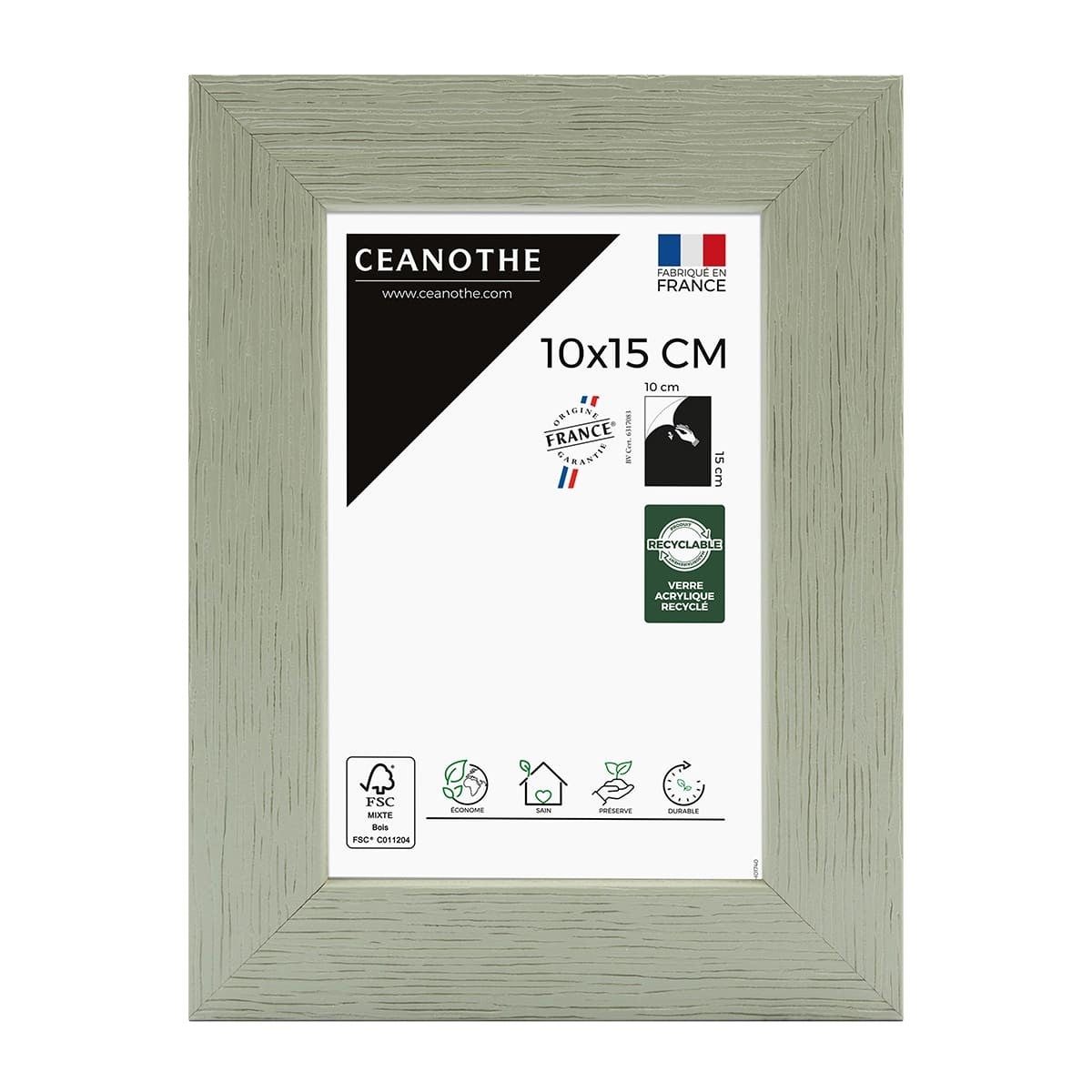 Cadre photo Karma tilleul 10x15 cm | Leroy Merlin