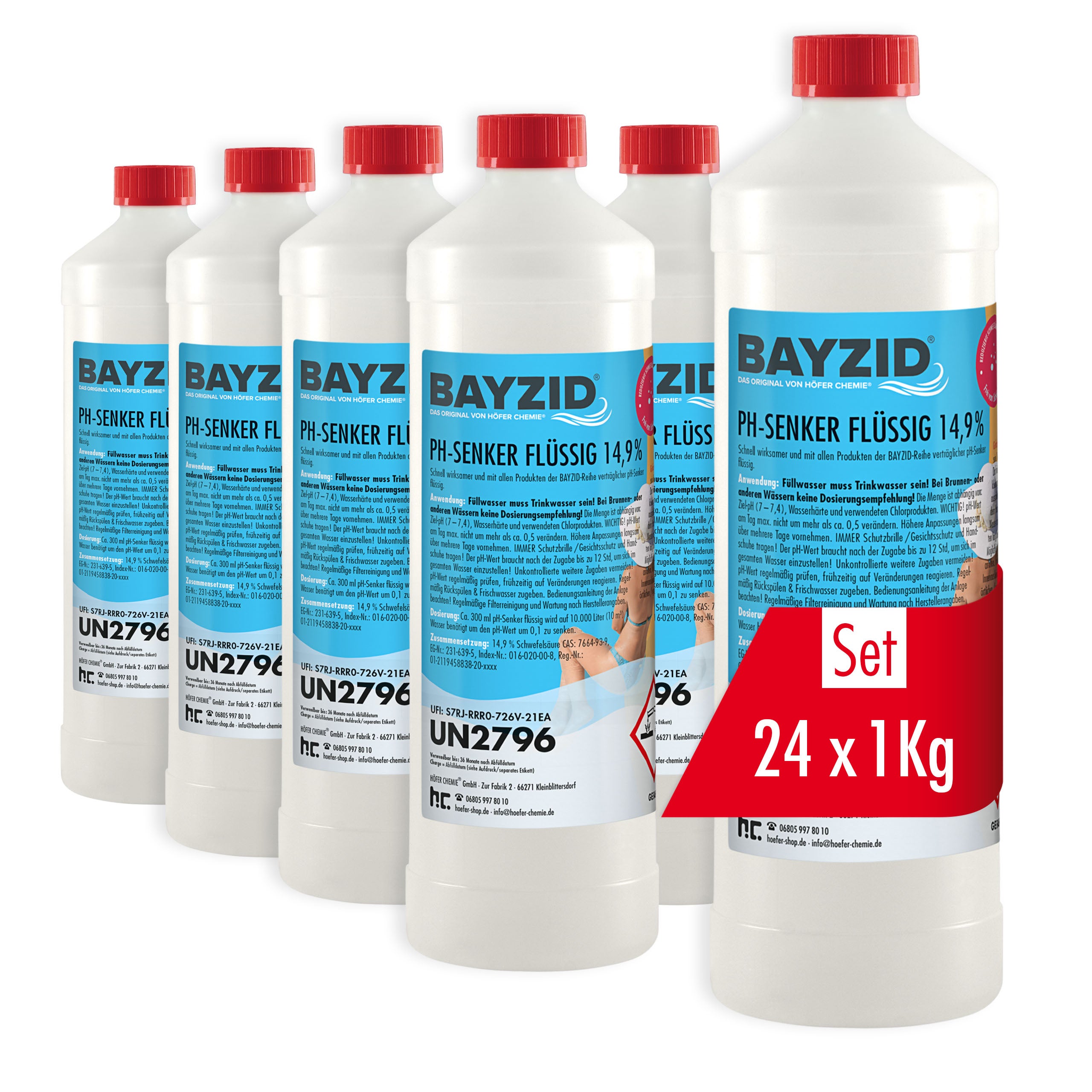 24 x pH moins liquide 14,9% Bayzid® en bouteille de 1 KG | Leroy Merlin
