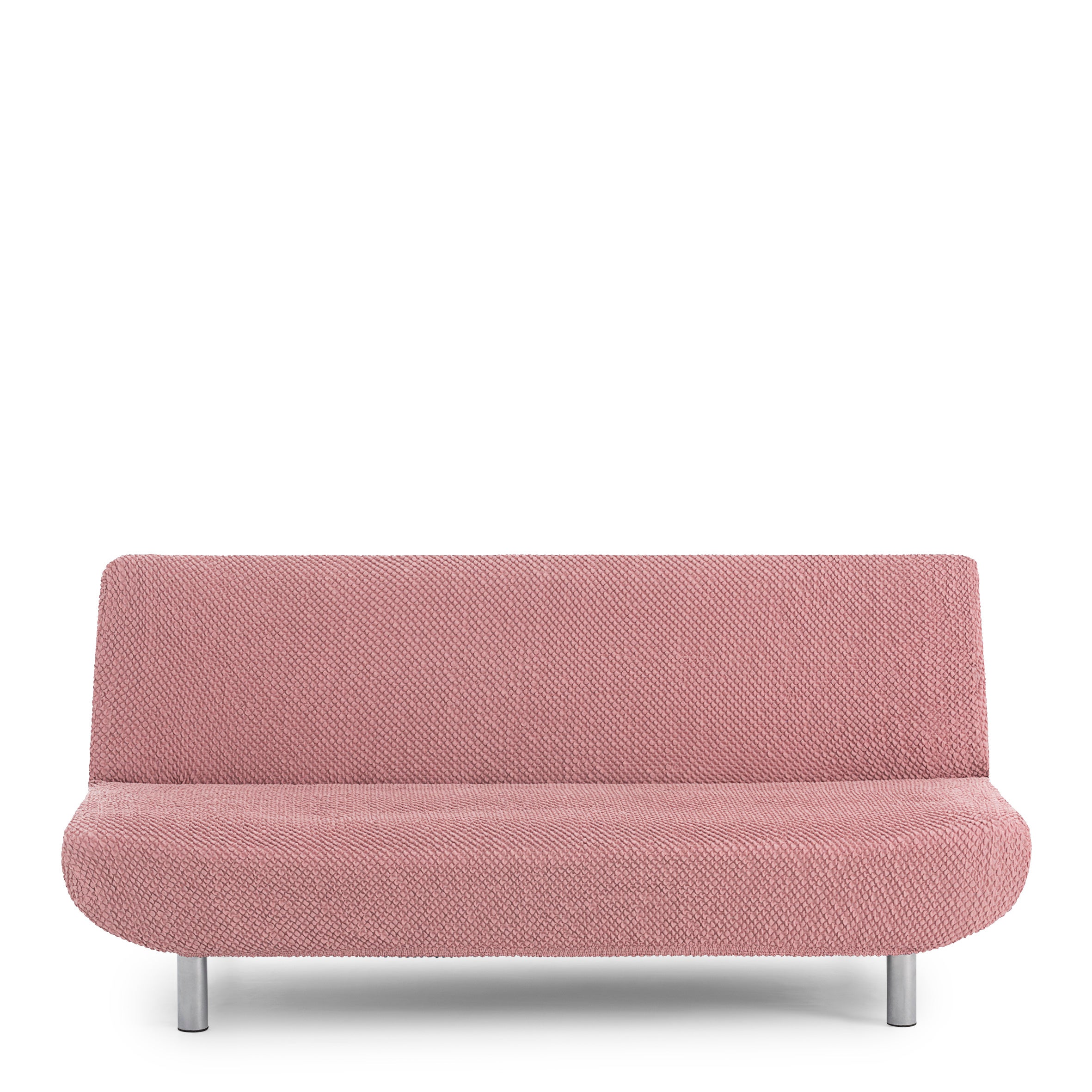 Housse de canapé 3 places clic clac extensible rose 180 - 230 cm ...