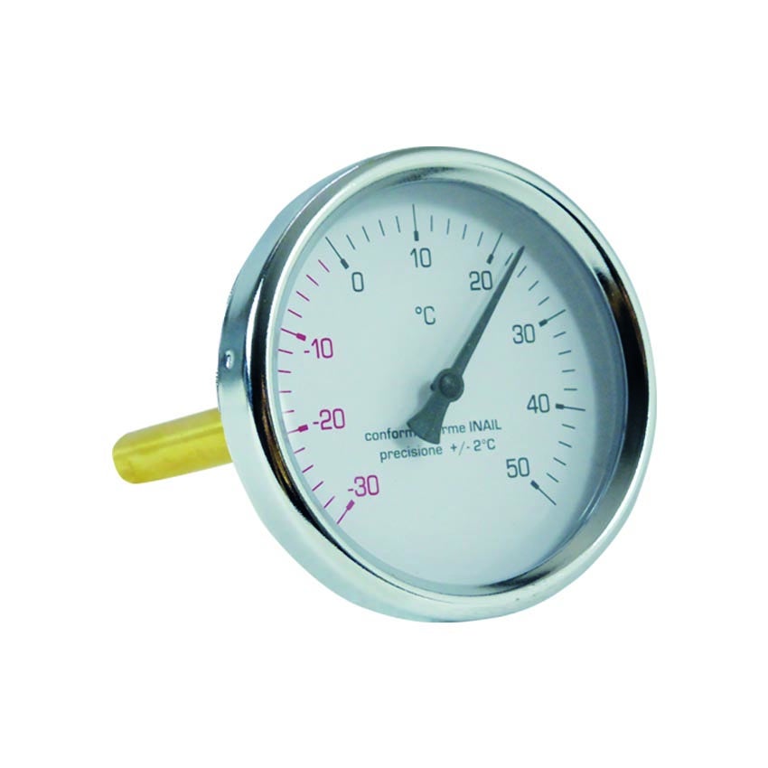 Termómetro bimetálico conexión trasera Ø80 - Vaina L 50 mm - Código ...