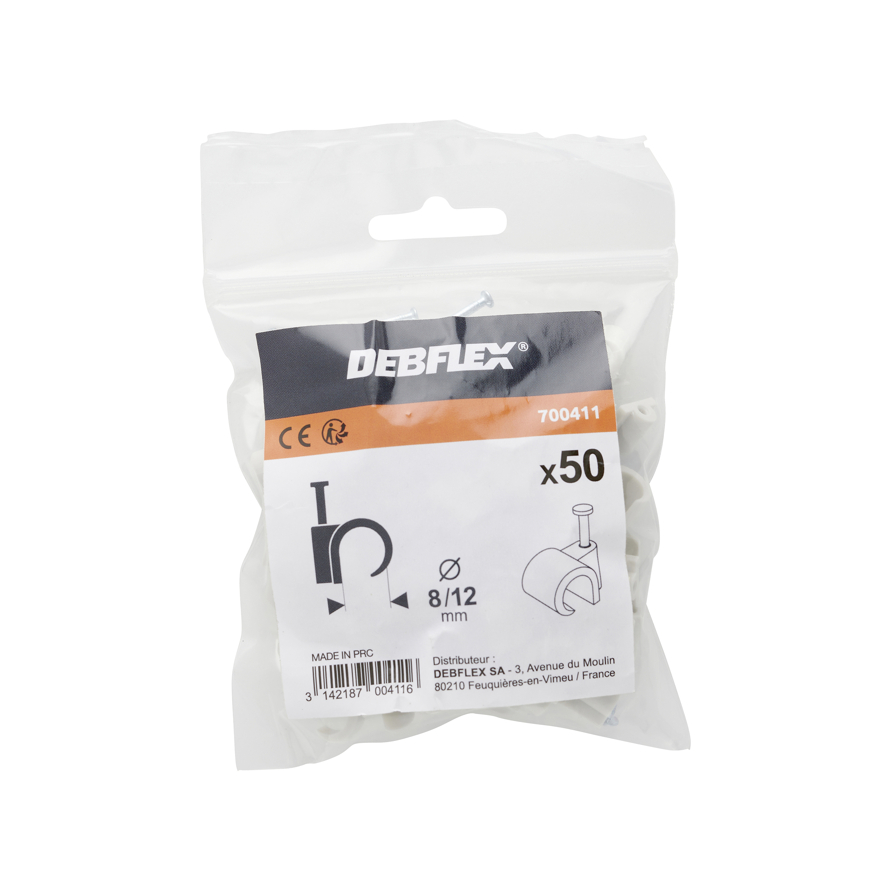 ATTACHE FILS Ø 8 A 12 MM GRIS SACHET DE 50 | Bricoman