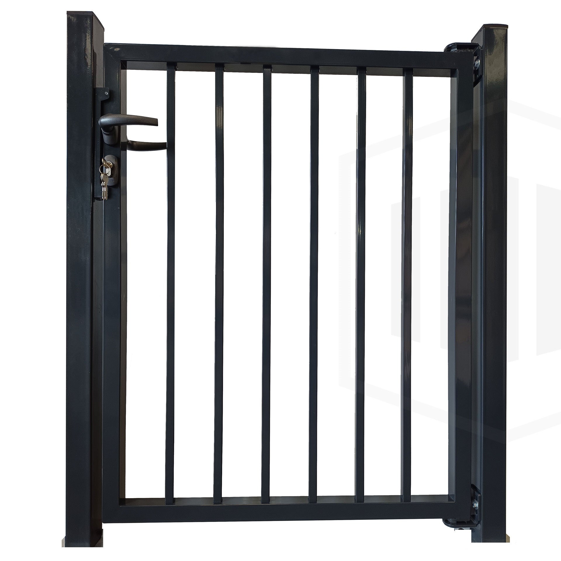 Portillon métallique barreaudé gris anthracite Hauteur 120 cm - Vendu ...