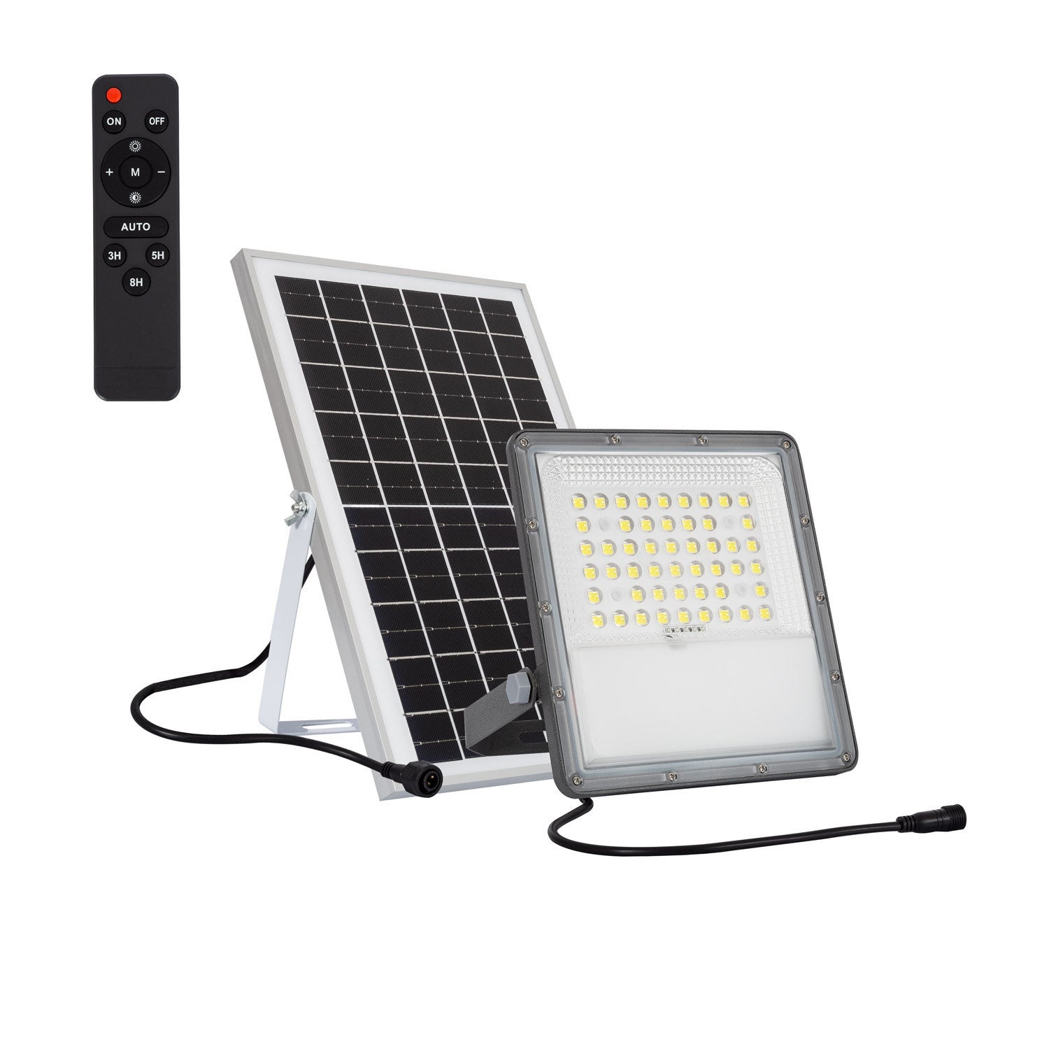Ledkia Foco Proyector LED Solar 10W 100lm/W IP65 con Control Remoto 6000K Blanco Frío | Leroy Merlin