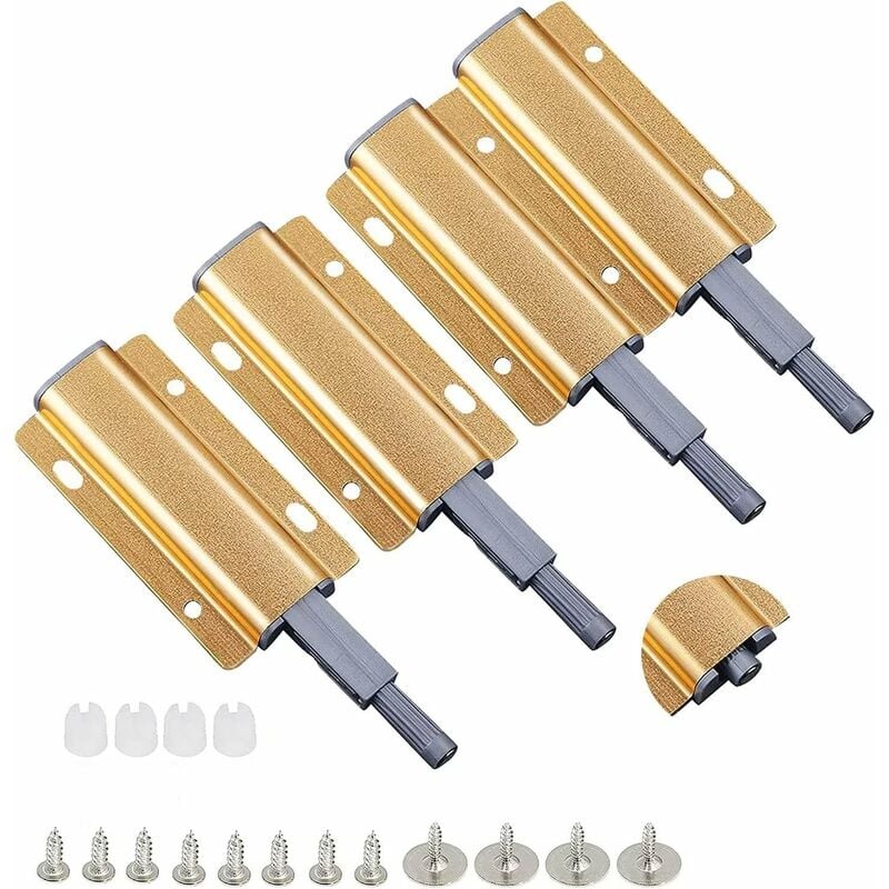 Push to Open Door Catches, 4 Pack Gold Magnetic Push Catches for Push ...
