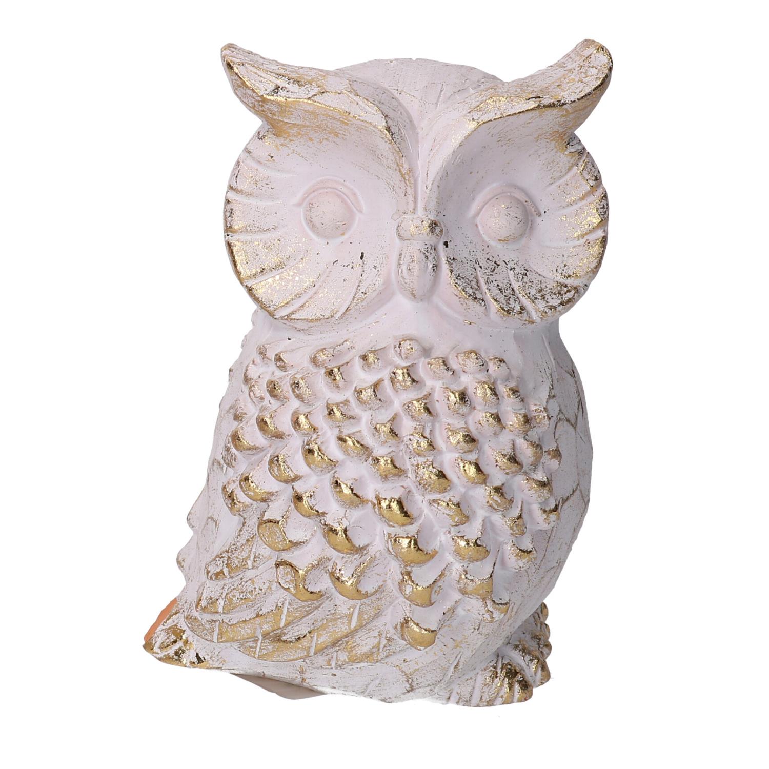 Búho de resina blanca 14x14h19 cm | Leroy Merlin