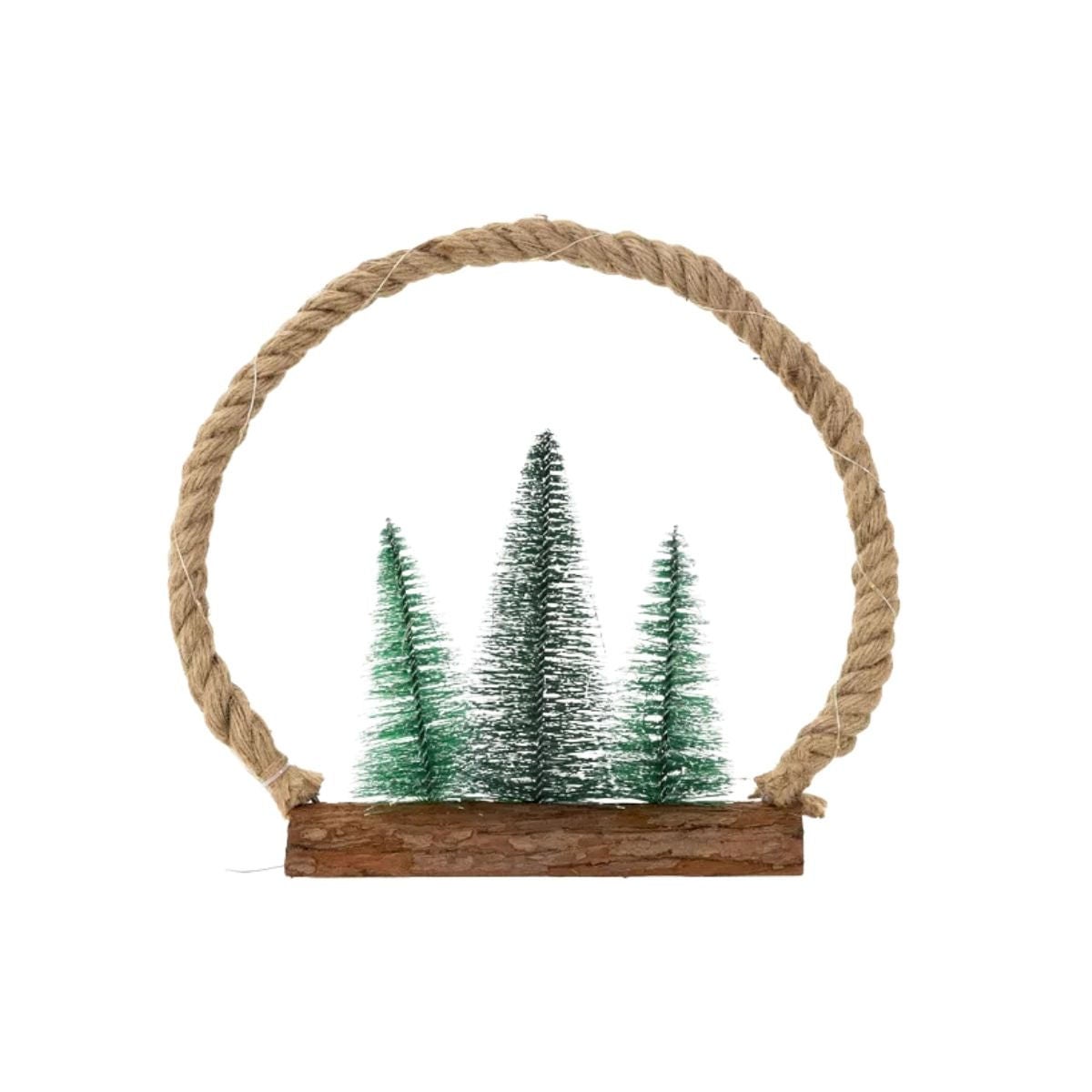 Figura decorativa Corona con luces LED yute 30 cm | Leroy Merlin