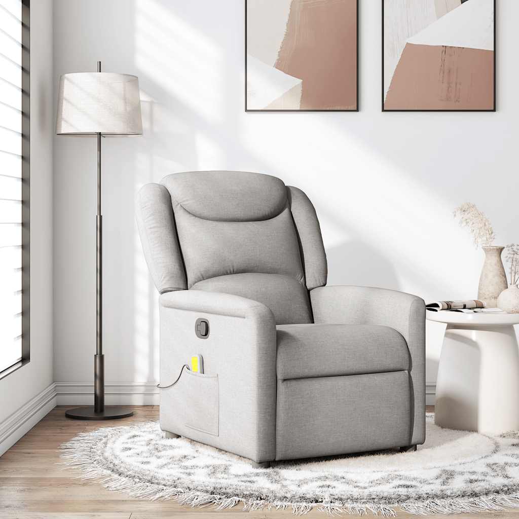 Maison Exclusive - Fauteuil de massage inclinable gris nuage tissu | Leroy Merlin