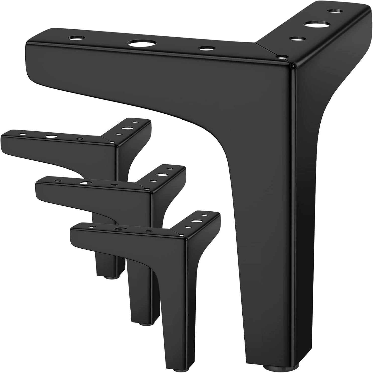 Juego de 4 patas para muebles negras, capacidad de carga 800 kg, patas ...