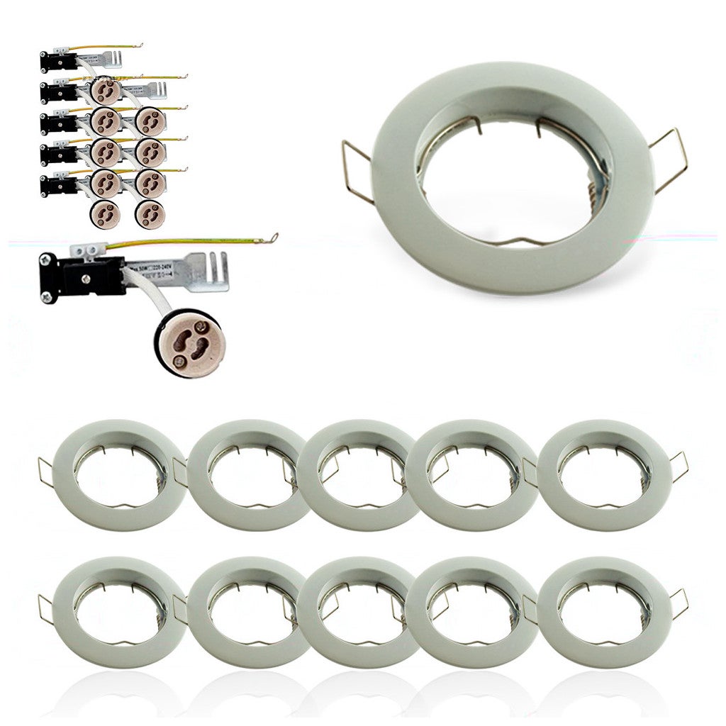 Lot de 10 Supports de plafond Spot Encastrable Blanc Fixe Perçage ...