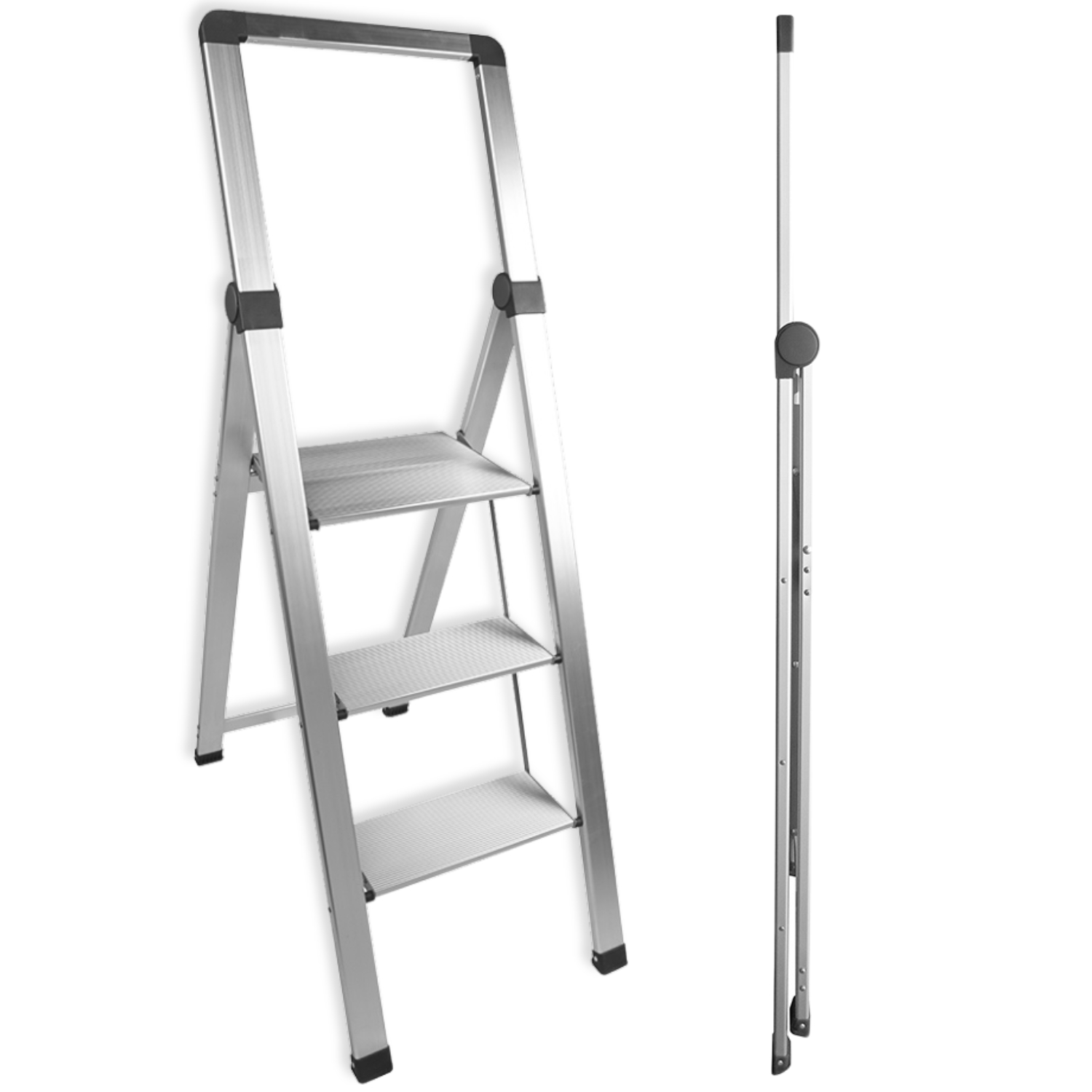 Escabeau marchepied 3 marches alu pro extra-slim | Leroy Merlin