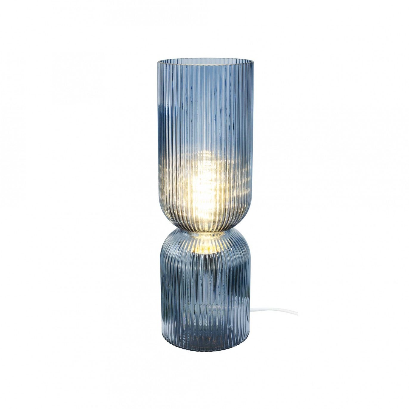 C-Création - Lampe à poser en verre strié coloré - CHARMY - Bleu ...