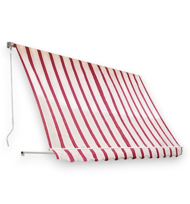 Store de balcon à bandes bordeaux et crème 400x300 cm avec profilés en ...