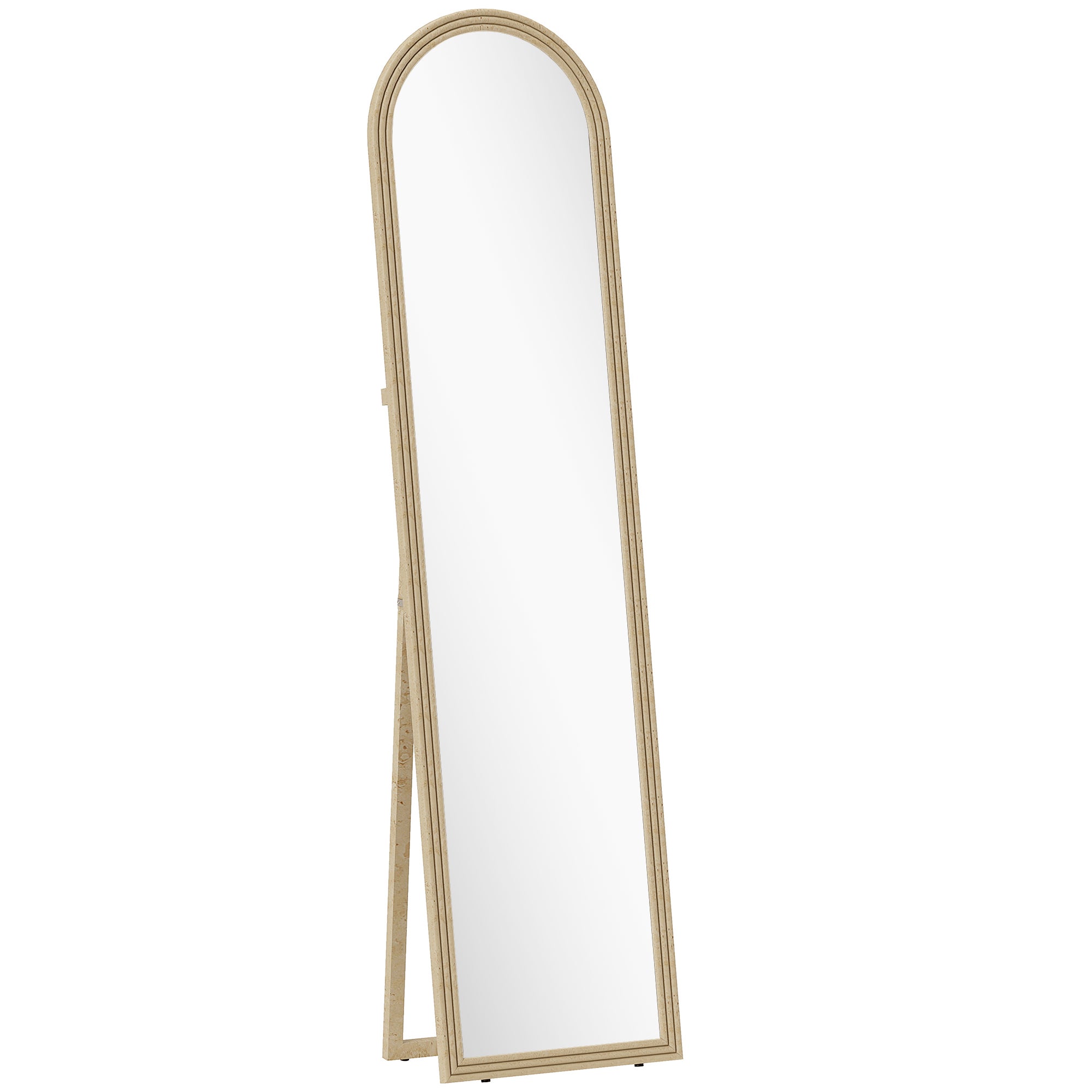 Espejo Cuerpo Entero HOMCOM PS, Vidrio Templado Beige 40x3.7x160 cm 83D ...