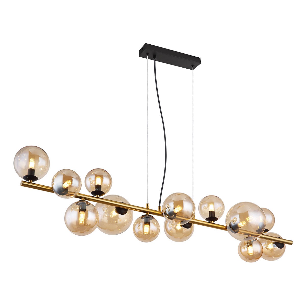 Globo - suspension - Riha - laiton - verre métal - lampe design - G9 ...