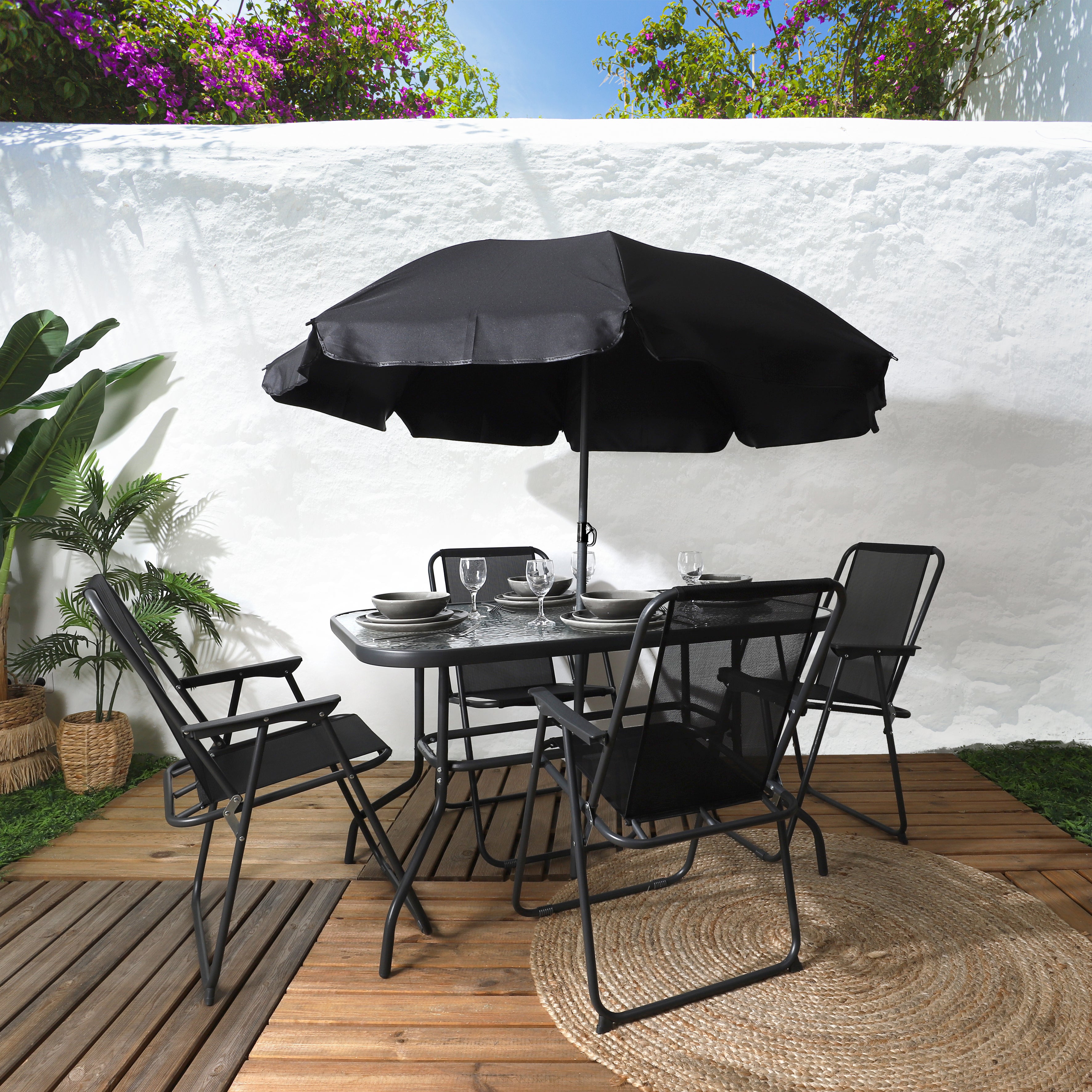Table De Jardin 4 Chaises Parasol | Leroy Merlin