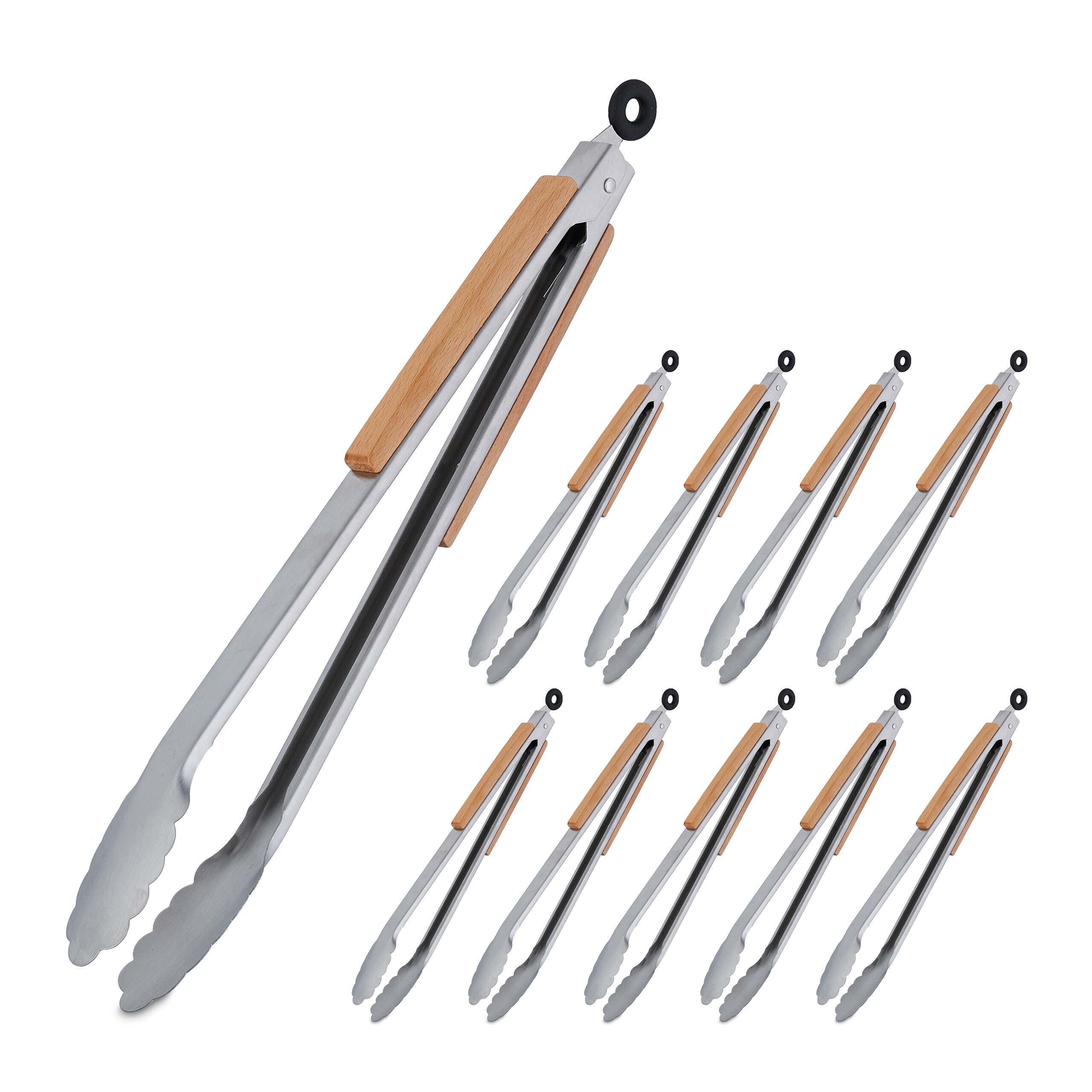 Pince de barbecue, lot de 10, long ustensile pour le grill, 38 cm ...