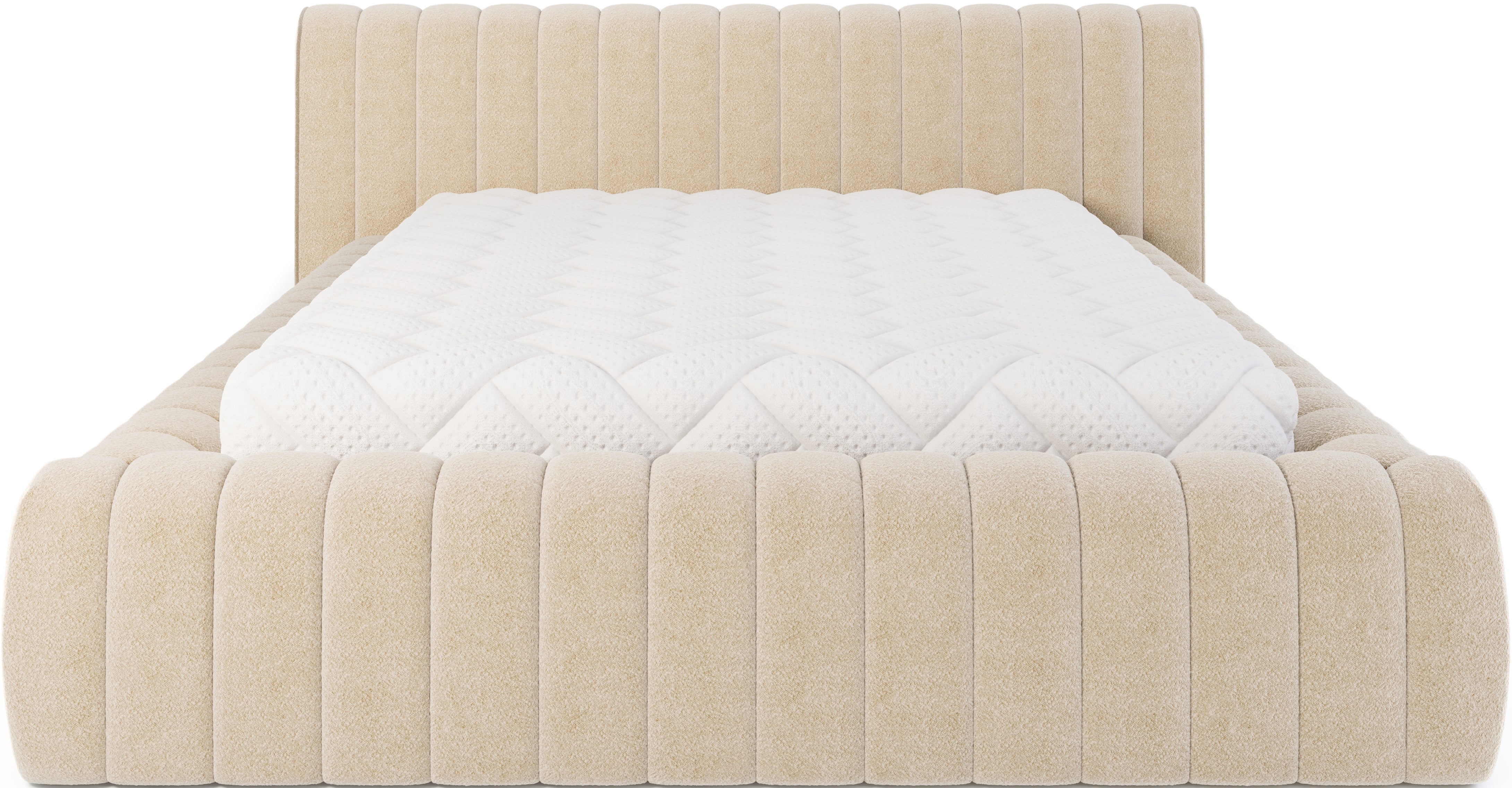 Lit coffre Madera prestige – Revêtement tissu tapissé-Couleur Beige ...