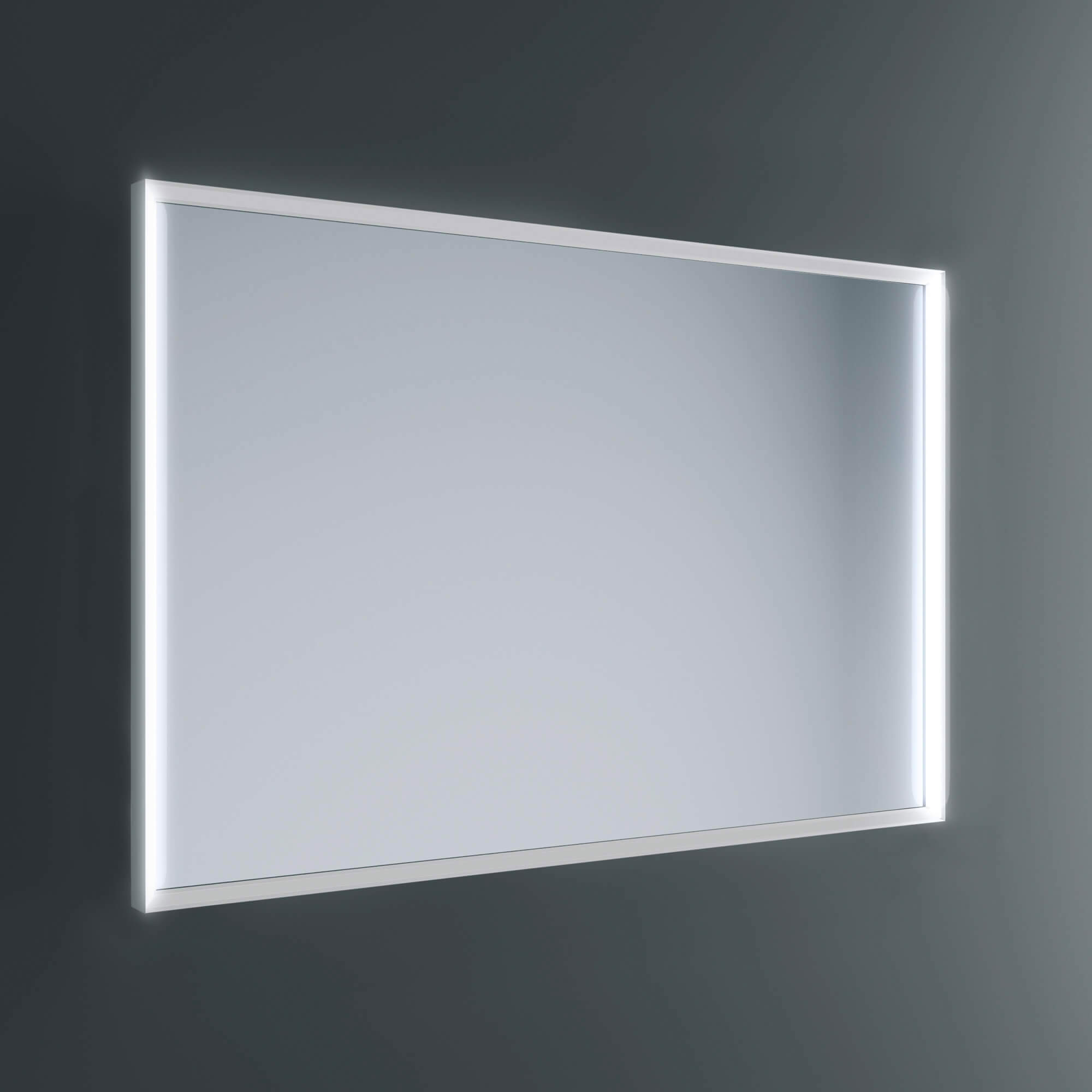 Lineabeta - Pyxis 90x80cm miroir LED dimmable avec cadre blanc | Leroy ...