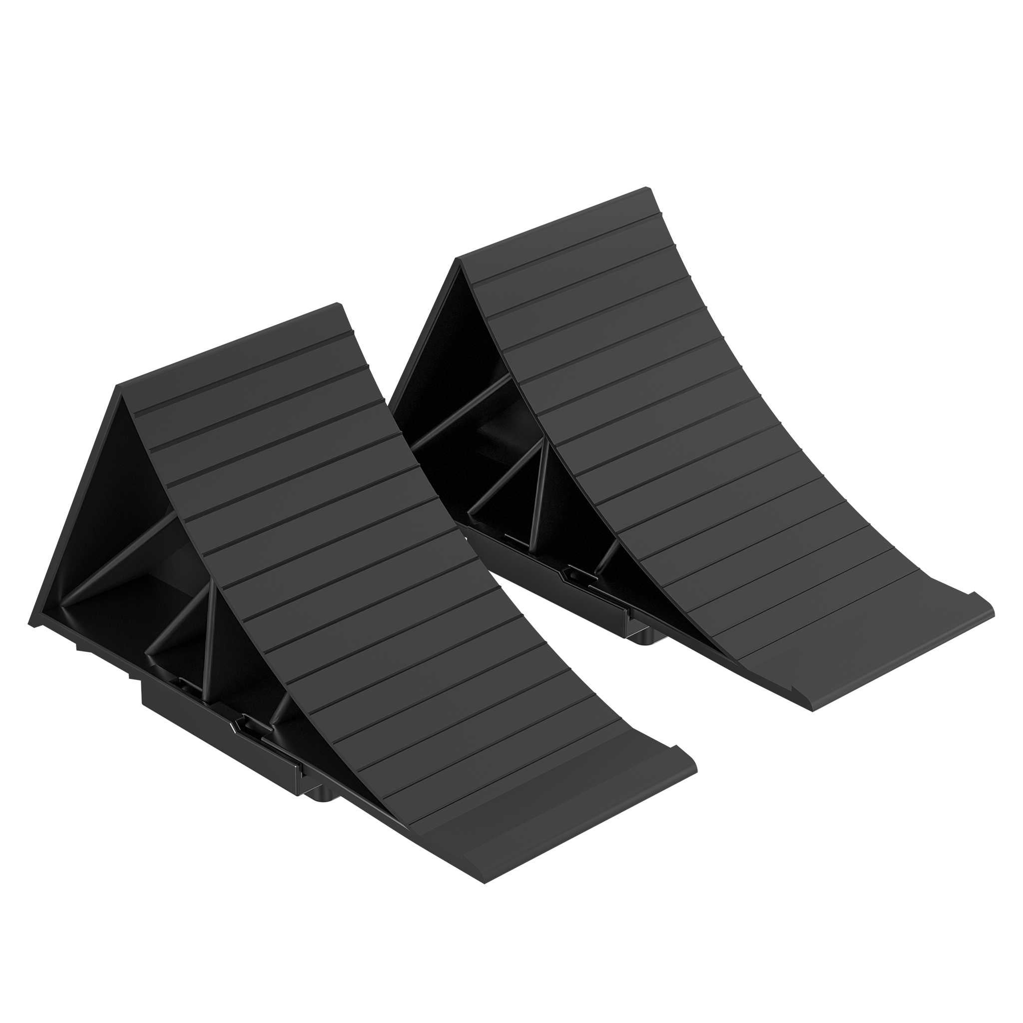 XPOtool Lot de 2 Cales de roue – 220 x 90 x 110 mm – en HDPE robuste ...