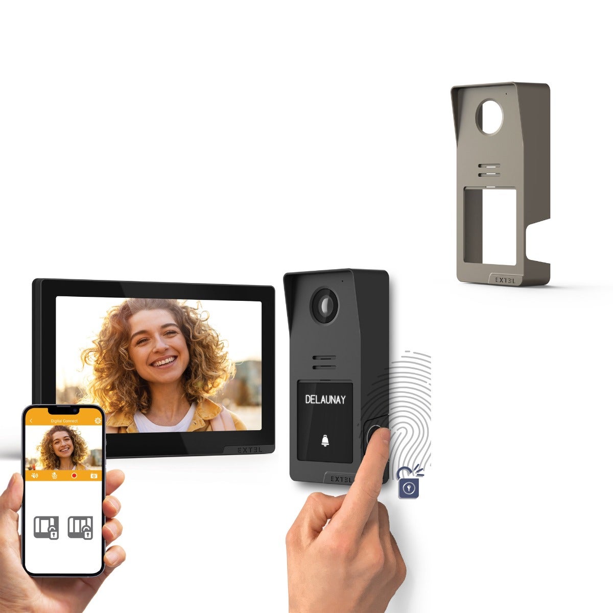 Kit visiophone filaire connecté Digital Connect + coque gris titane ...
