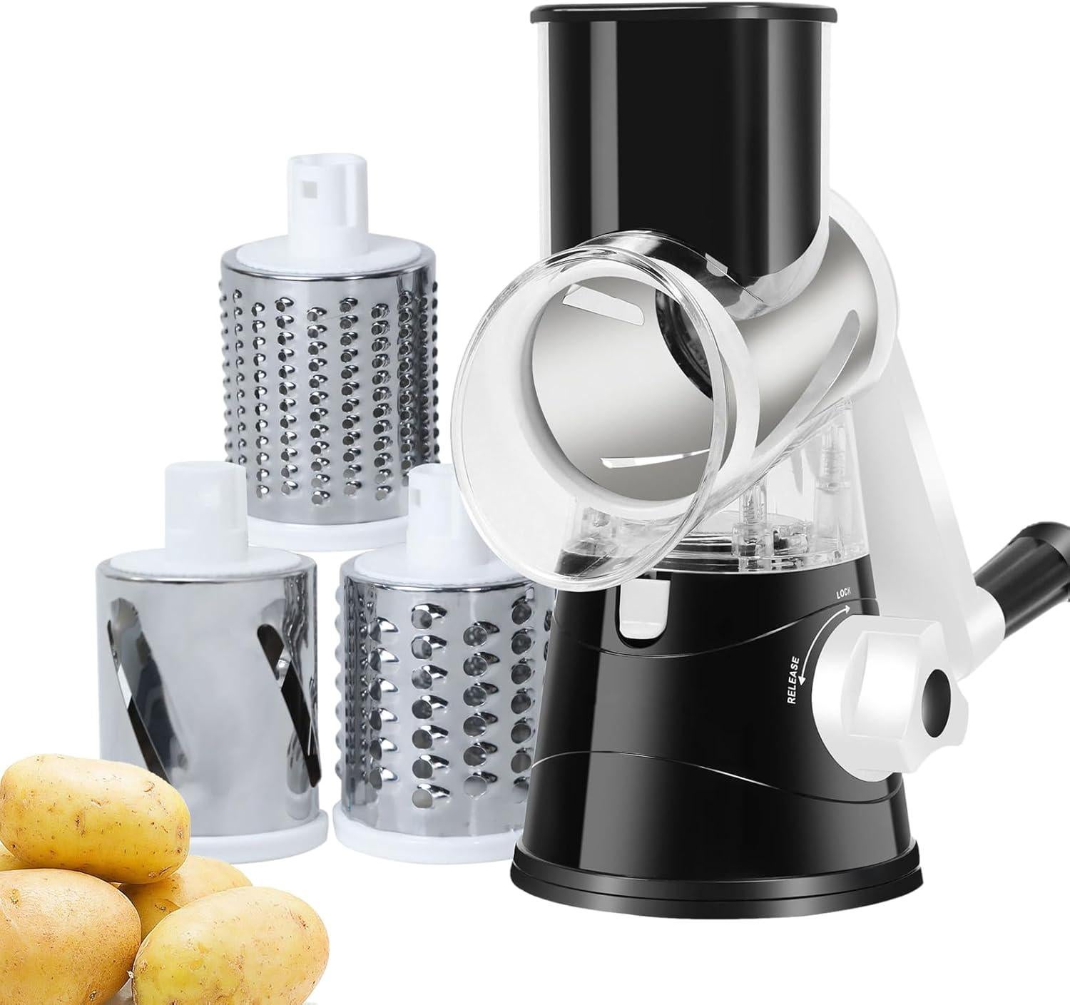 Broyeur à fromage rond à vitesse manuelle avec base d'aspiration ...