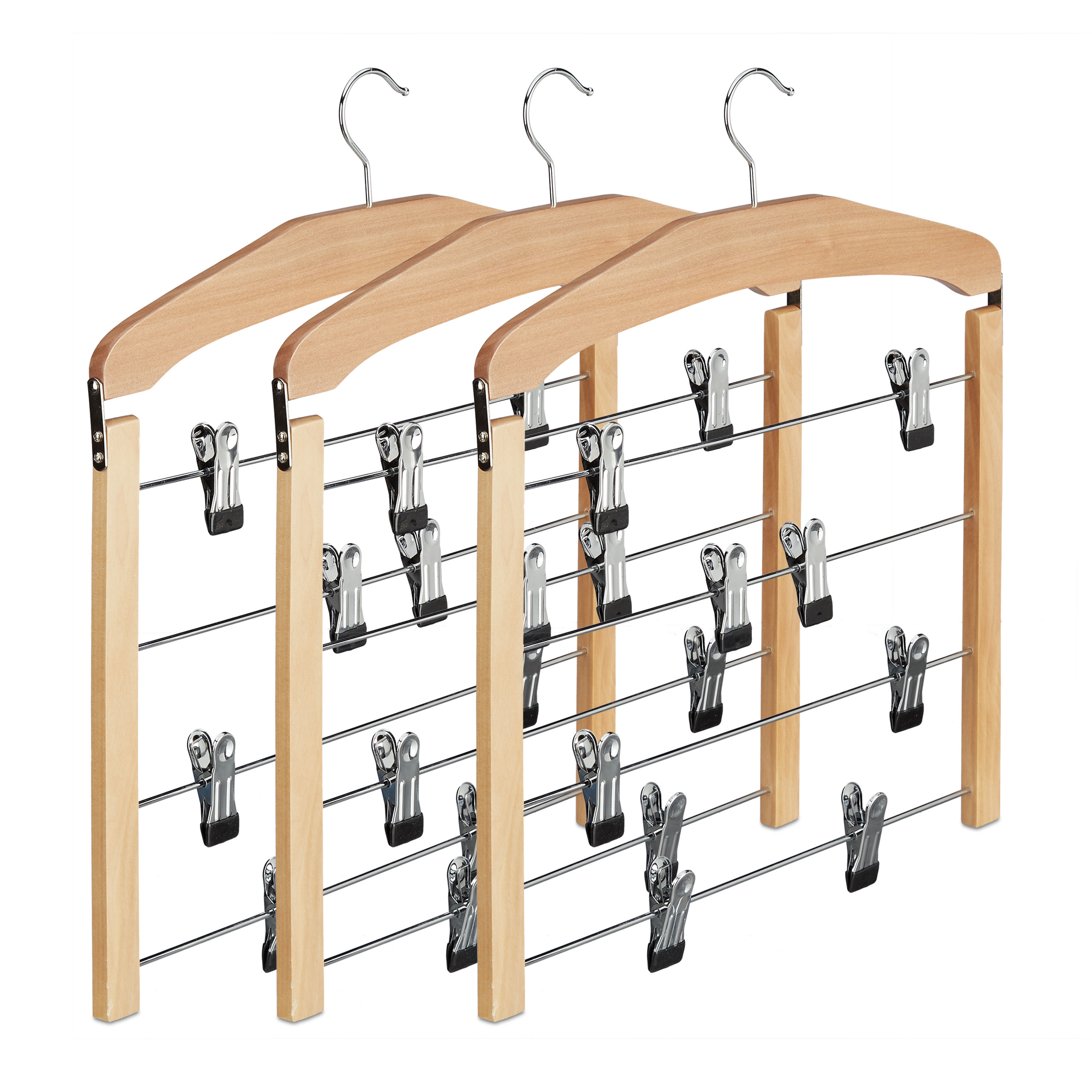 9x Cintre multiple en bois pour robes pantalons lot de 1 à 3 ...