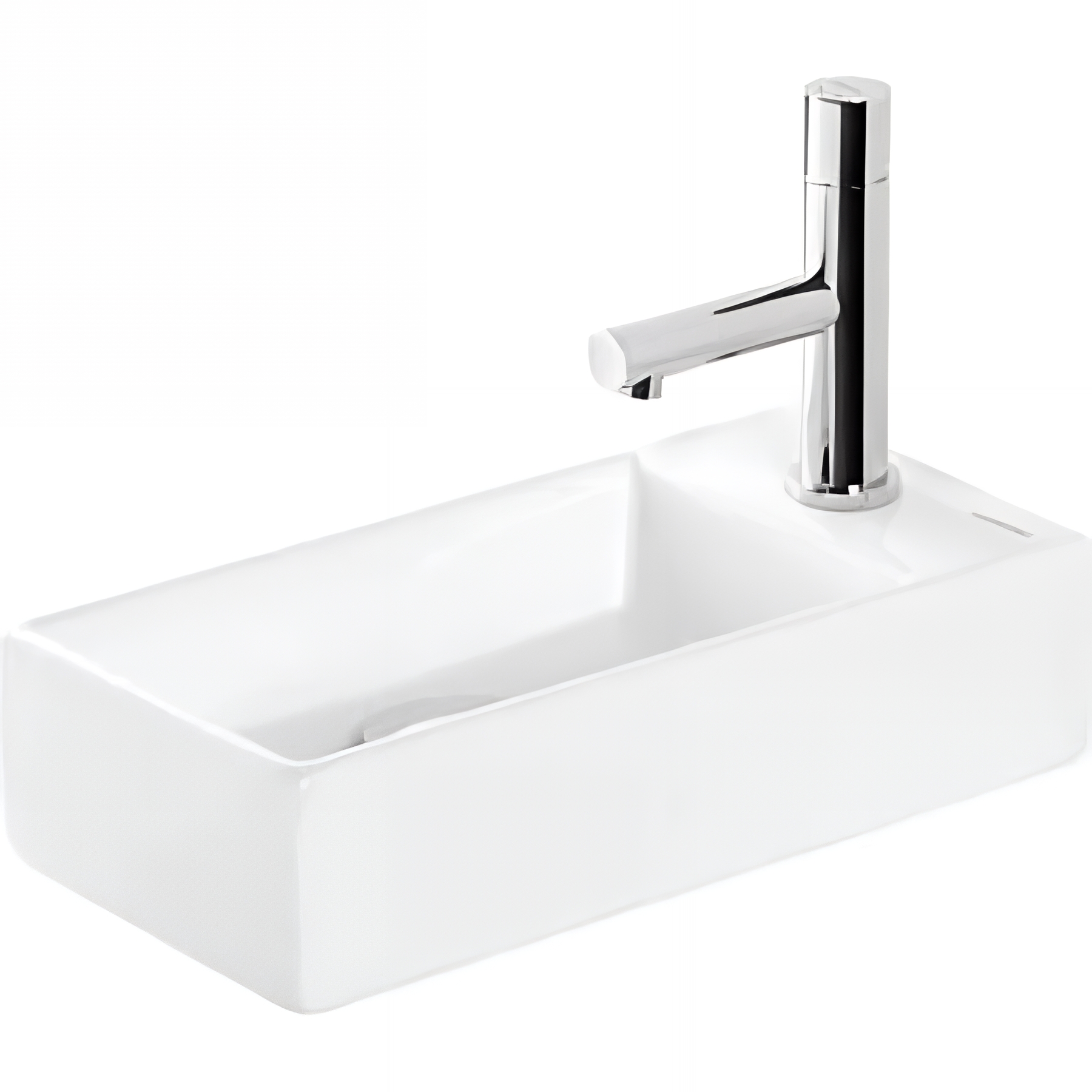 Lave-mains mural compact porcelaine vitrifiée SANINDUSA Note blanc cuve ...